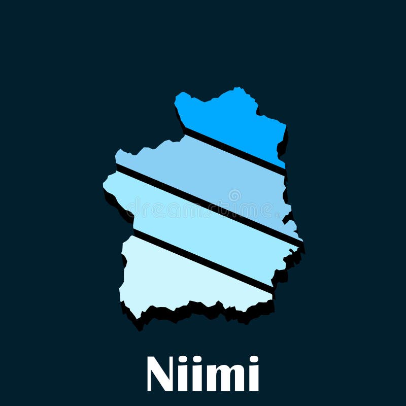 Map Of Niimi Country Of Japan With Prefecture Names Logotype Element For Template Stock Vector