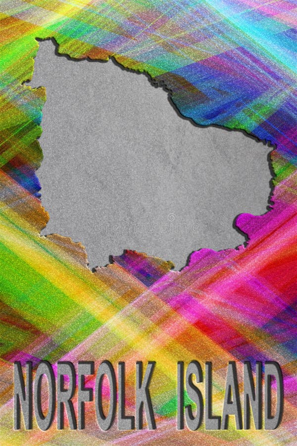 Map of Norfolk Island, Colorful Background Stock Illustration ...