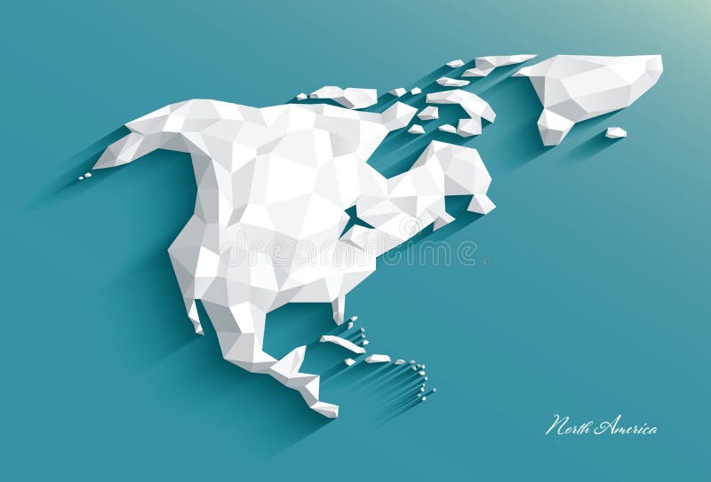 Map of North America. Abstract White Polygonal Style Stock Vector ...