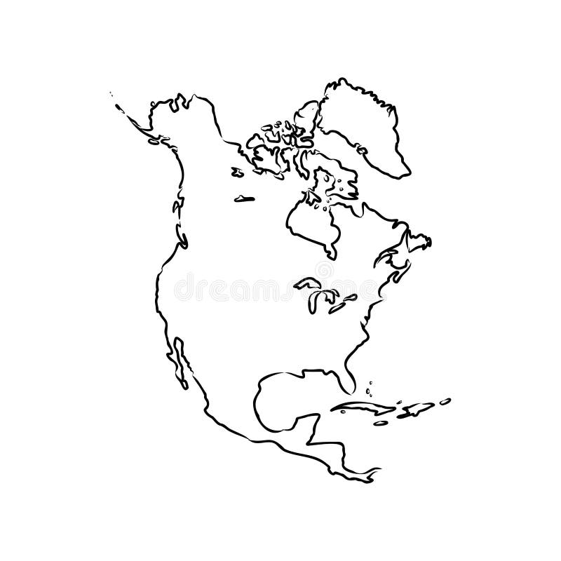 Map of North America. Map Concept North America Vector Sketch Stock ...
