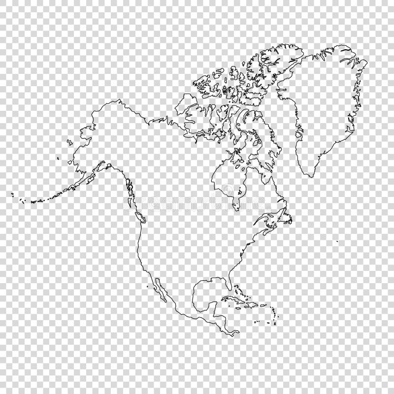 Map of North America on Transparent Background Stock Vector ...