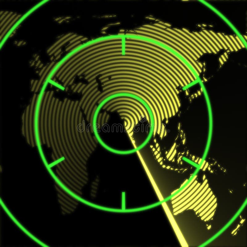 Map of North Europe on the Radar Stock Illustration - Illustration of ...