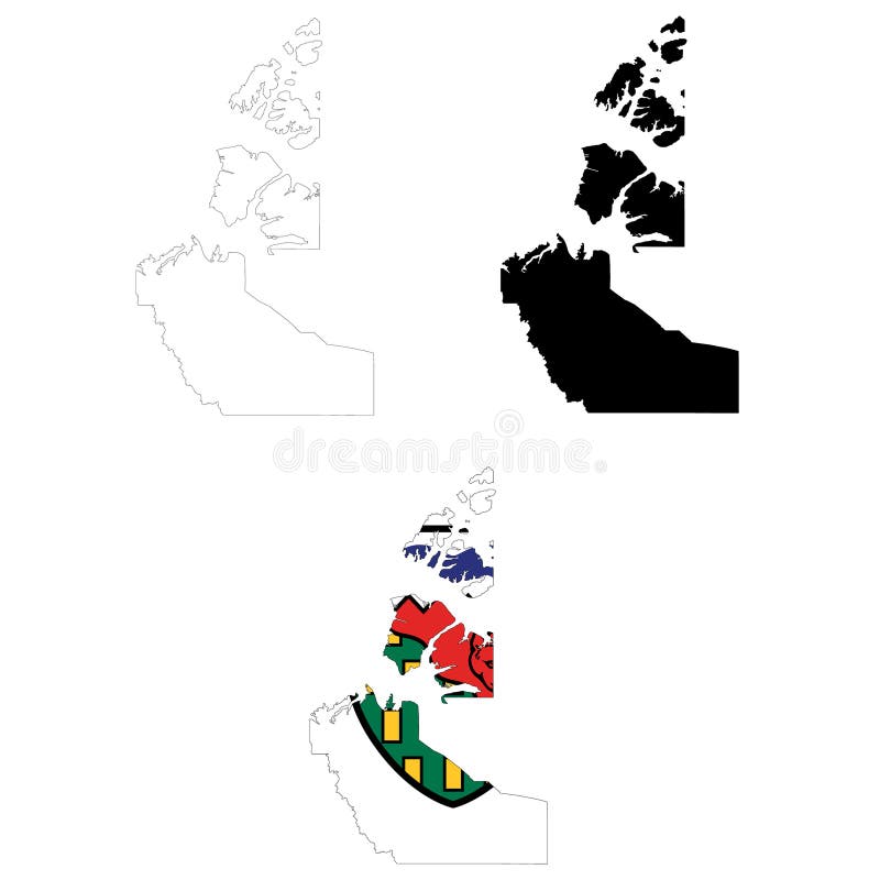 Map of Northwest Territories on White Background. Map of the Northwest ...