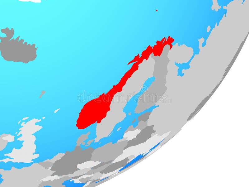 Map of Norway on globe stock illustration. Illustration of political ...