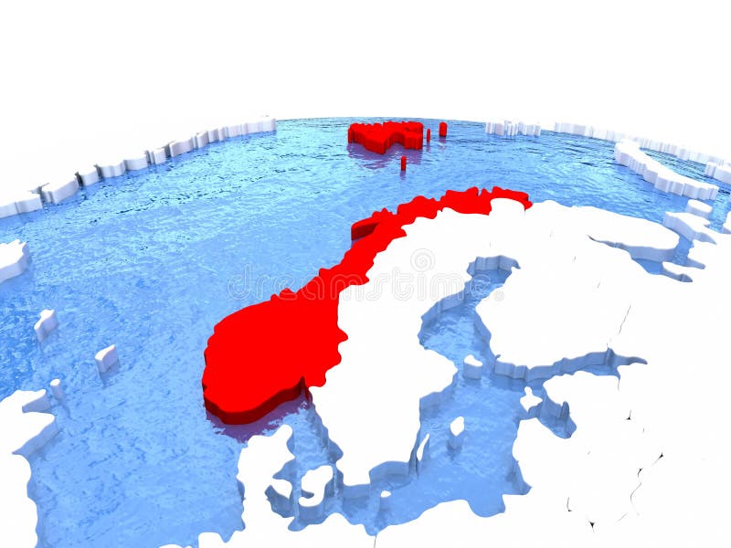 Map of Norway on globe stock illustration. Illustration of borders ...