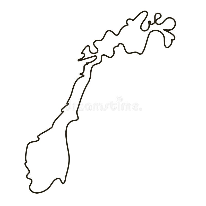 Map of Norway. Simple Outline Map Vector Illustration Stock Vector ...