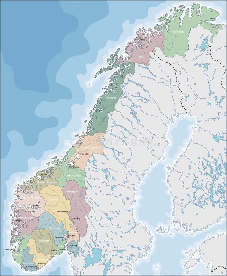 Scandinavian Peninsula Physical Map