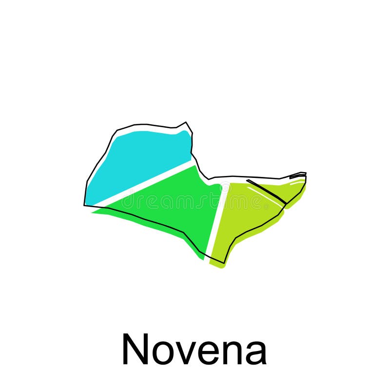 Map of Novena Vector Design Template, National Borders and Important ...