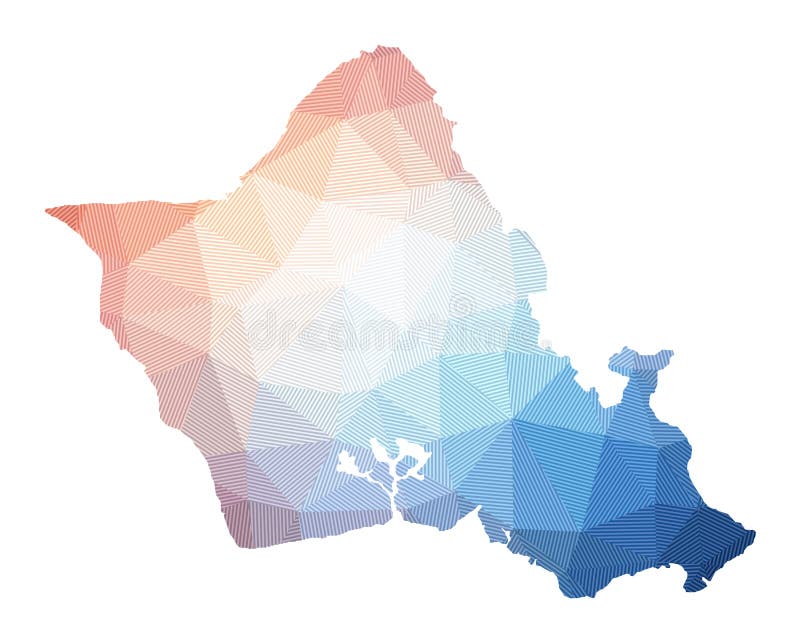 Map of Oahu. Low Poly Illustration of the Island Stock Vector ...