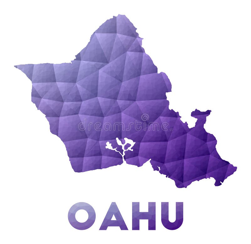 Map of Oahu. Low Poly Illustration of the Island Stock Vector ...