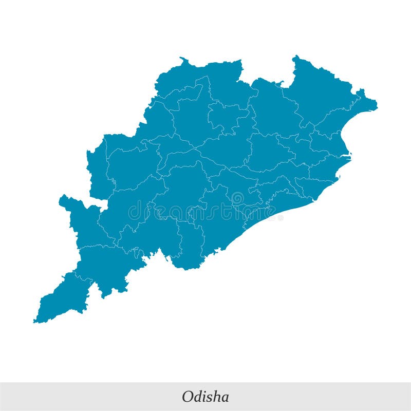 Map of Odisha is a State of India with Districts Stock Vector ...