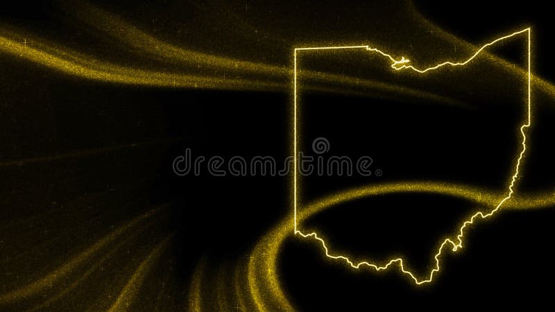 Map of Ohio, Gold Glitter Map Stock Image - Image of national, modern ...