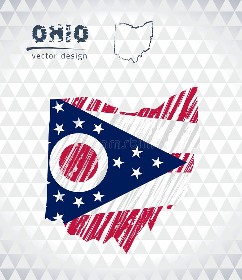 Map of Ohio with Hand Drawn Sketch Pen Map Inside. Vector Illustration ...
