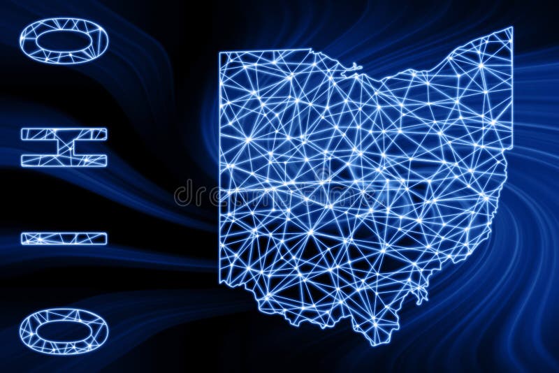 Ohio line map stock vector. Illustration of ohio, drawing - 210665342