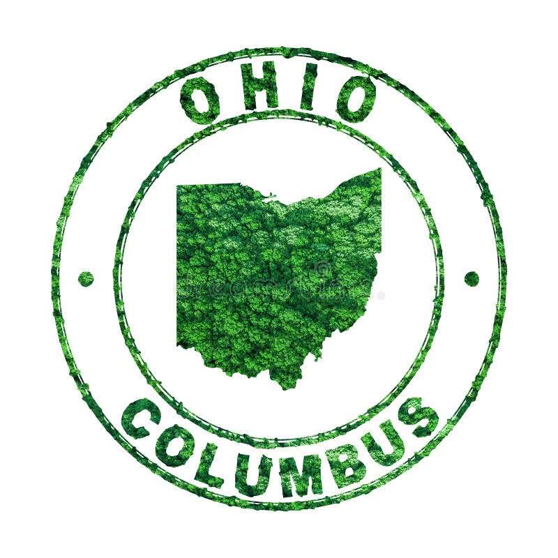 Map of Ohio, Postal Stamp, Sustainable Development, CO2 Emission ...