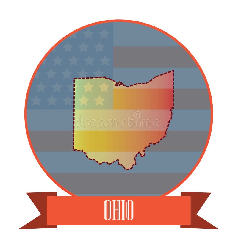 Map of Ohio State. Vector Illustration Decorative Design Stock Vector ...