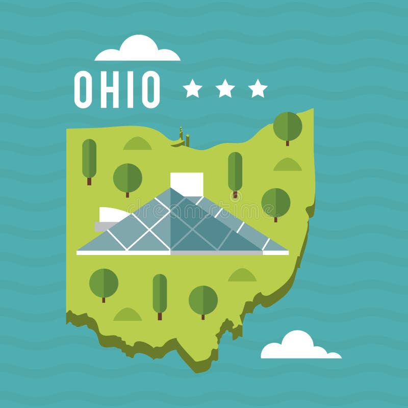 Map of Ohio State. Vector Illustration Decorative Design Stock Vector ...