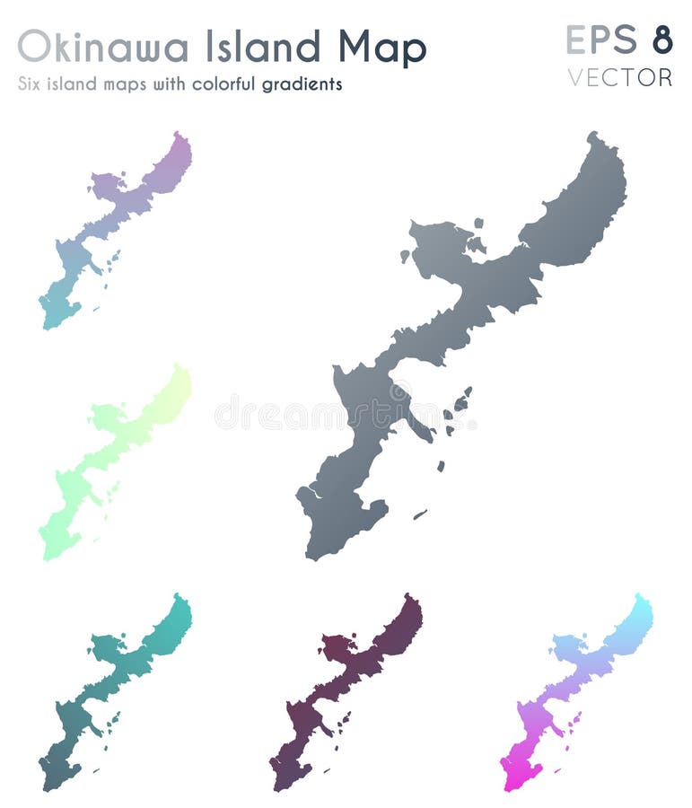 Map of Okinawa Island with Beautiful Gradients. Stock Vector ...
