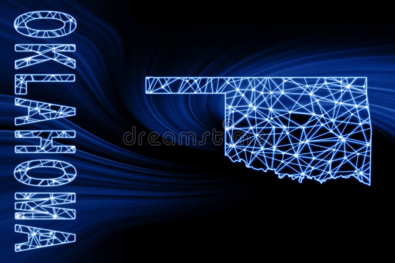 Oklahoma line map stock vector. Illustration of atlas - 210665368