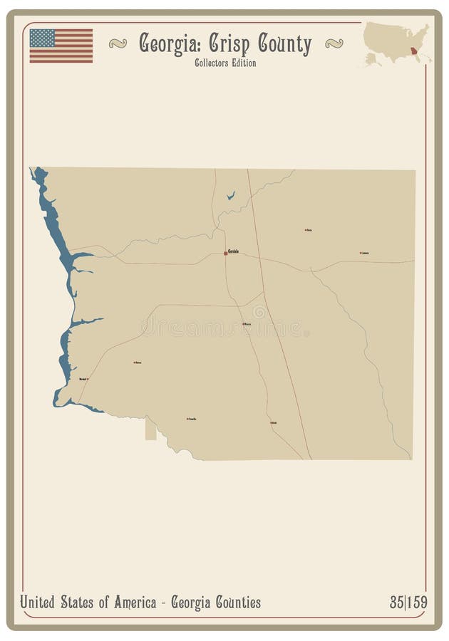 Map of Crisp County in Illinois Stock Vector - Illustration of roads ...