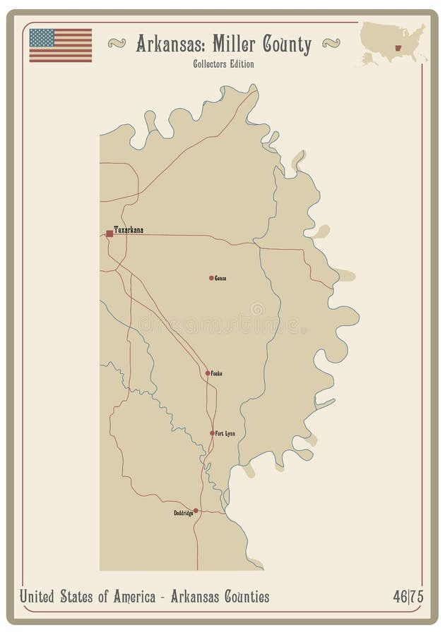 Map of Miller County in Georgia Stock Vector - Illustration of united ...