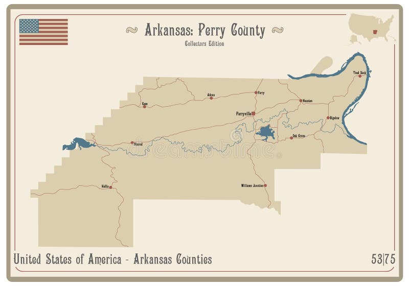 Arkansas Perry County Map Stock Illustrations – 21 Arkansas Perry ...