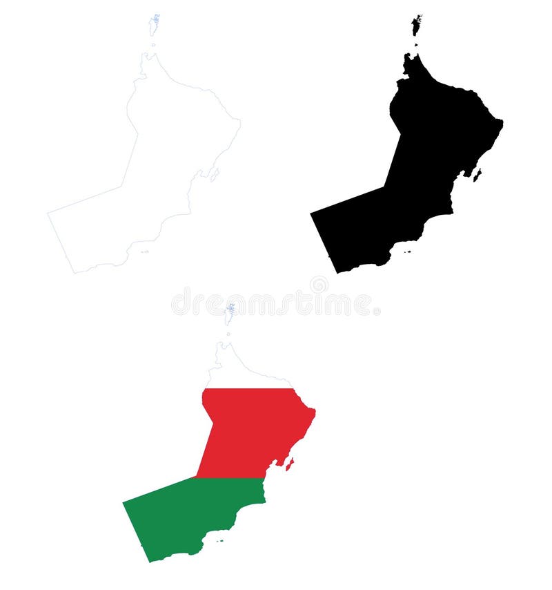 Map of Oman Icon. Oman Map Sign. Flag of Oman Symbol. Outline Oman ...