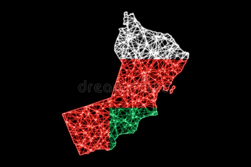 Map of Oman, Polygonal Mesh Line Map Stock Illustration - Illustration ... Map of Oman, Polygonal Mesh Line Map Stock Illustration - Illustration ...