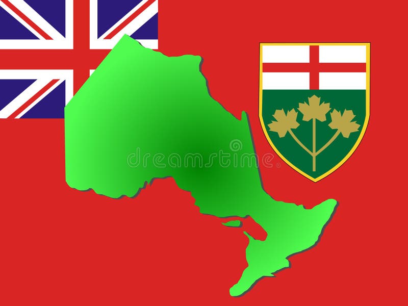 Map of Ontario stock vector. Illustration of flag, atlas - 2453439