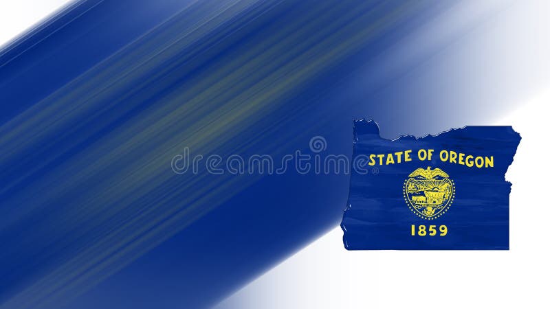 Oregon Flag on Map, Transparent Background Stock Illustration ...