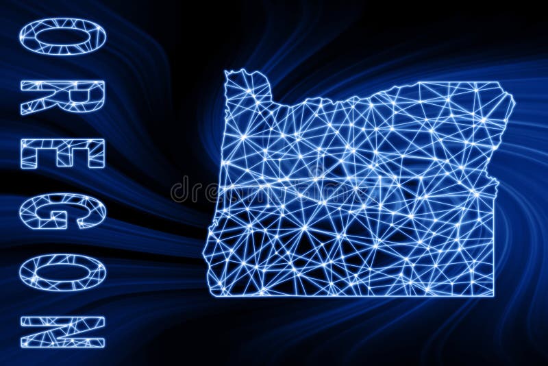 Oregon line art map stock vector. Illustration of border - 126790107