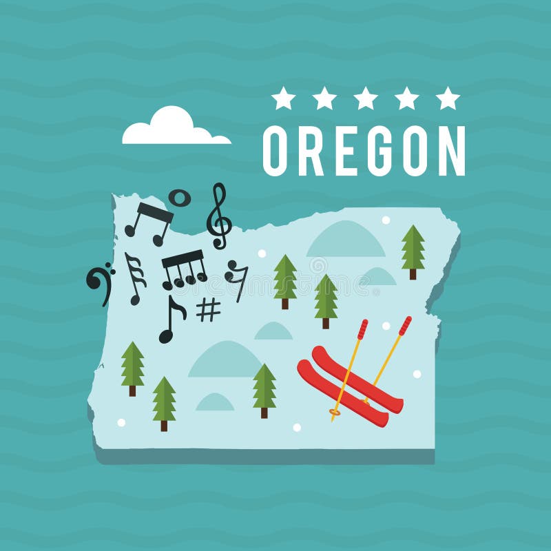 Map of Oregon State. Vector Illustration Decorative Design Stock Vector ...