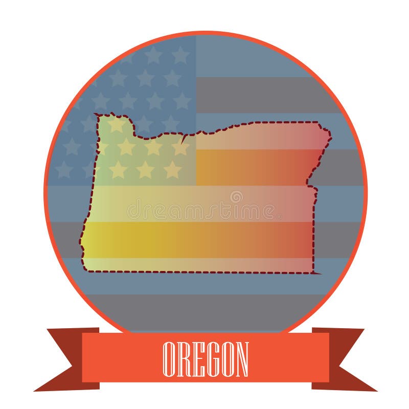 Map of Oregon State. Vector Illustration Decorative Design Stock Vector ...
