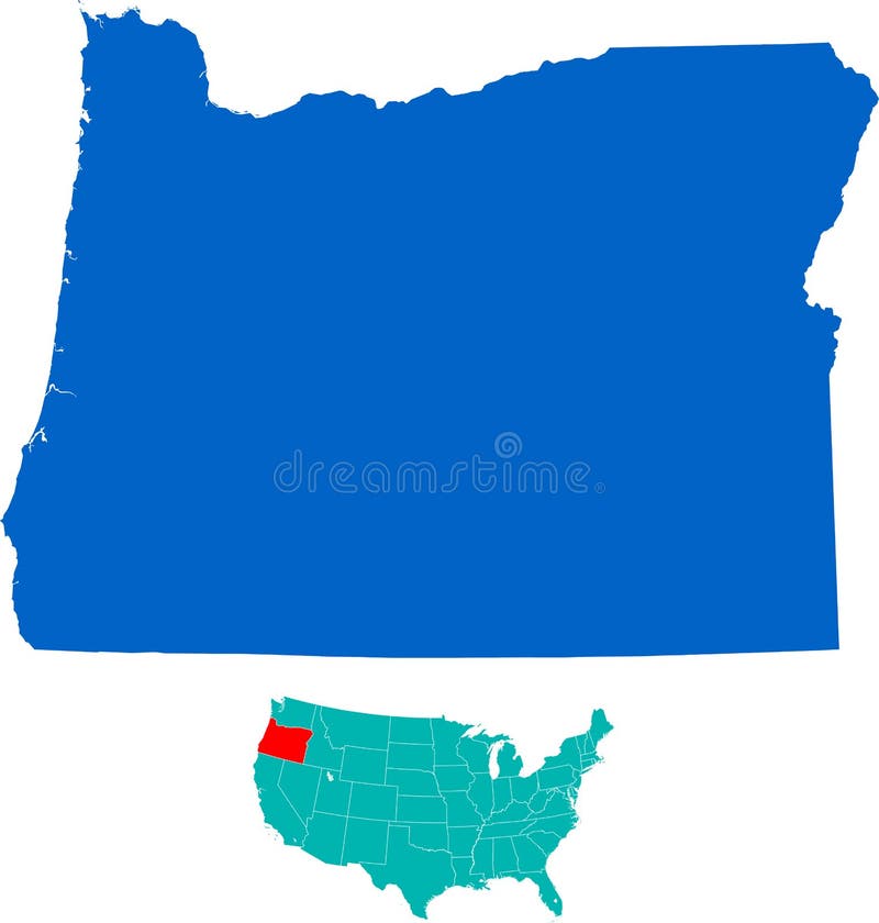 Map of the Oregon stock vector. Illustration of isolated - 205830902