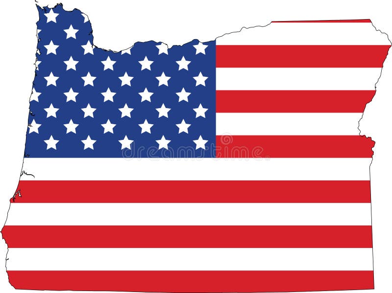 Map of the Oregon stock vector. Illustration of location - 205831453