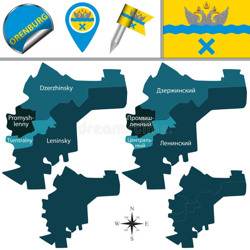 Orenburg Oblast map vector stock vector. Illustration of icon - 126732234