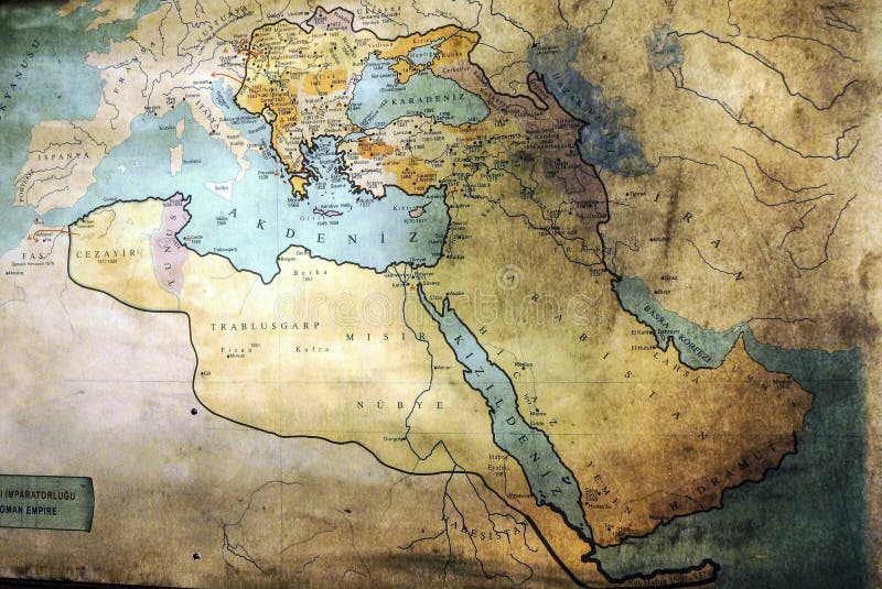 Map of the Ottoman Empire редакционное стоковое изображение ...