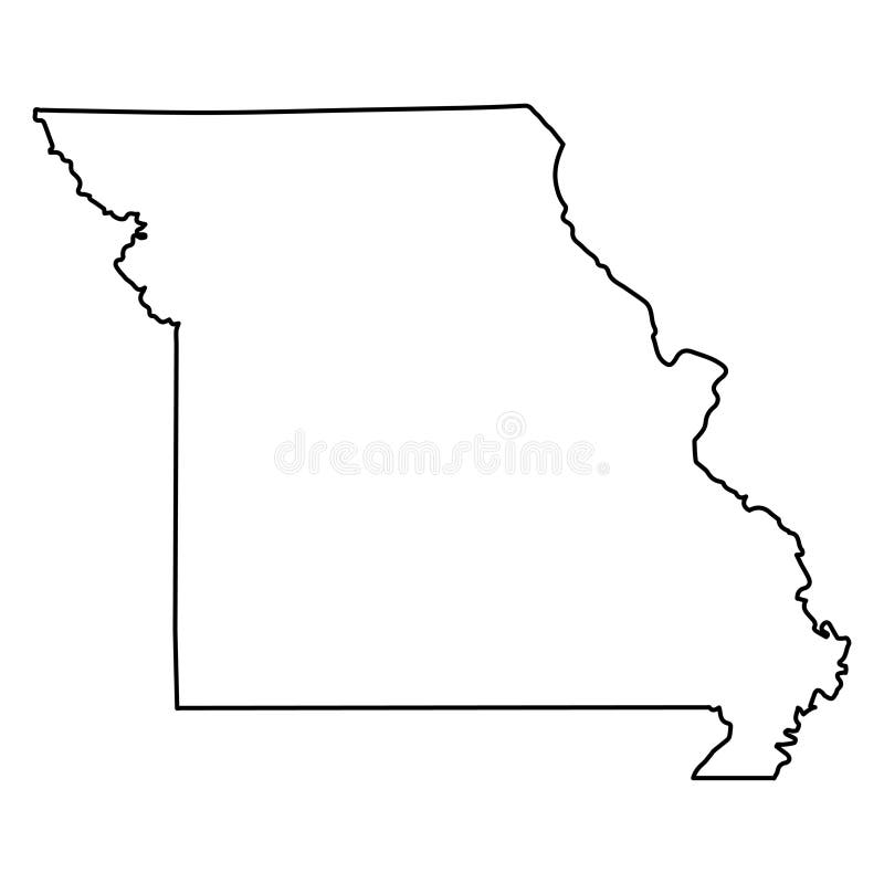 Map Outline of the State of Missouri, USA Stock Vector - Illustration ...