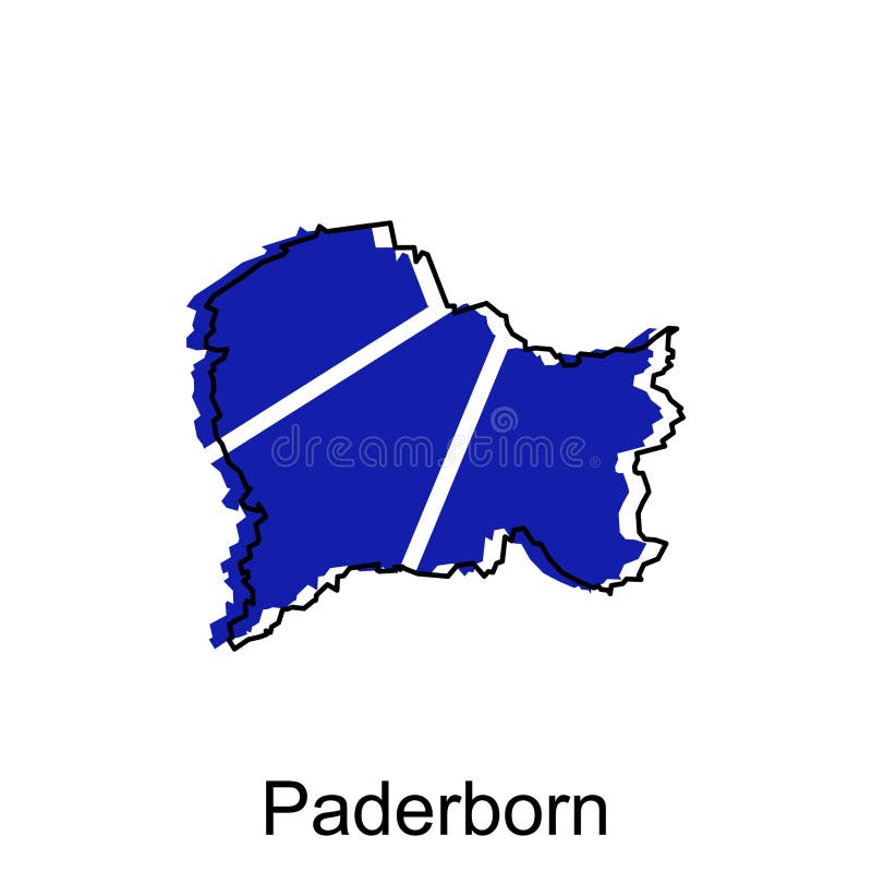 Map of Paderborn City. Vector Map of the German Country Stock Vector ...