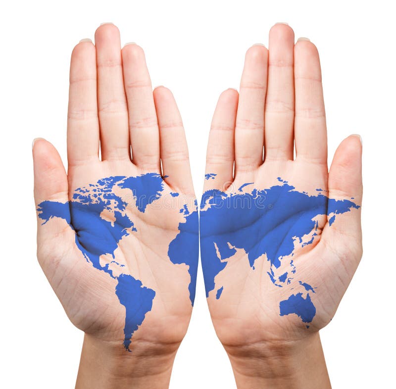 Map painted on hands stock image. Image of australia - 29472197
