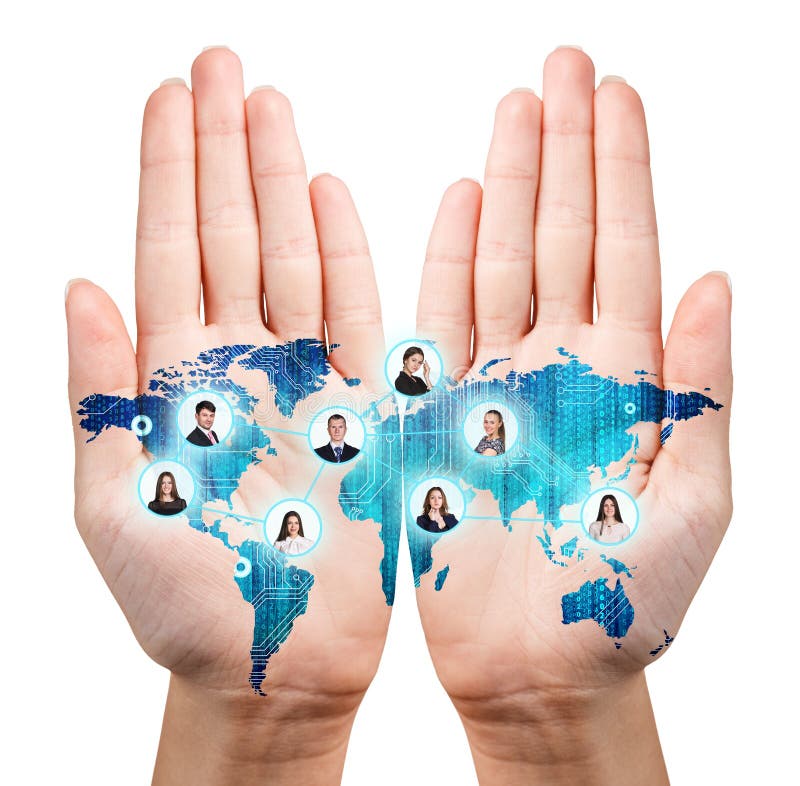 Map Of World Painted On Hands Stock Image - Image of hand, earth: 11132449
