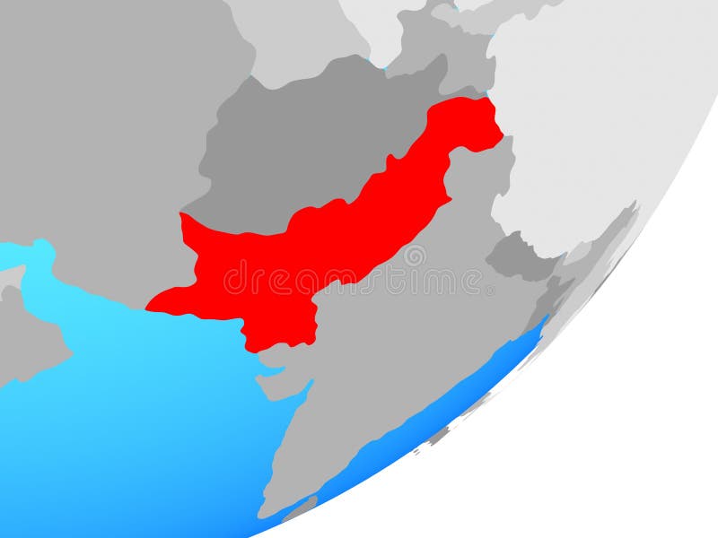 Map of Pakistan on globe stock illustration. Illustration of republic ...