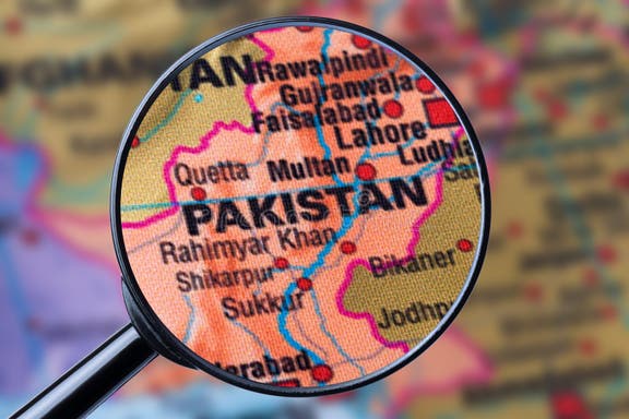 Map of PAKISTAN through Magnifying Glass. Stock Image - Image of land ...