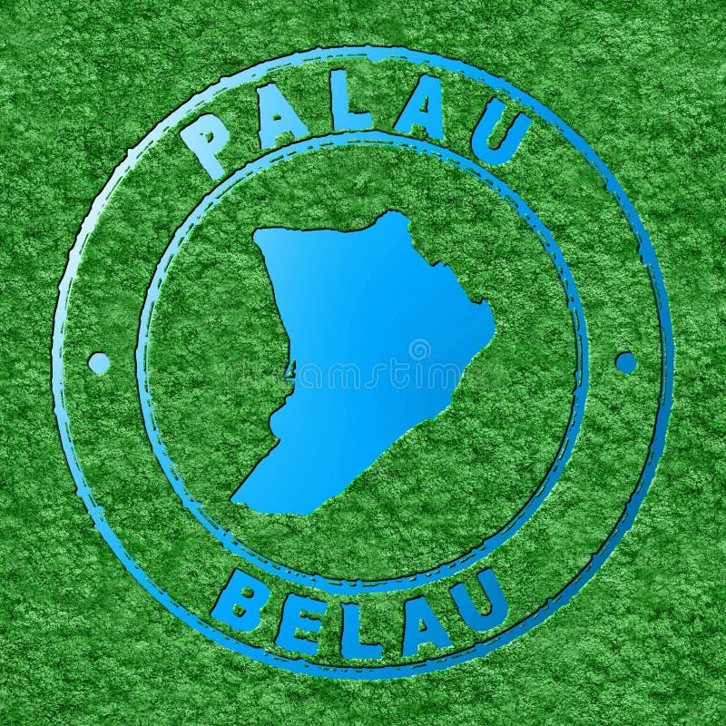 Map of Palau, Forest with Water Map Stock Illustration - Illustration ...