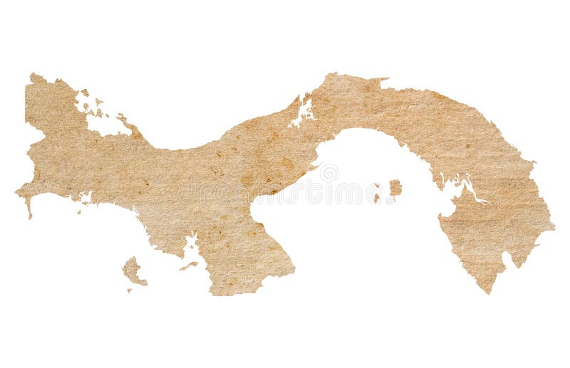 Map of Panama on Old Brown Grunge Paper Stock Illustration ...