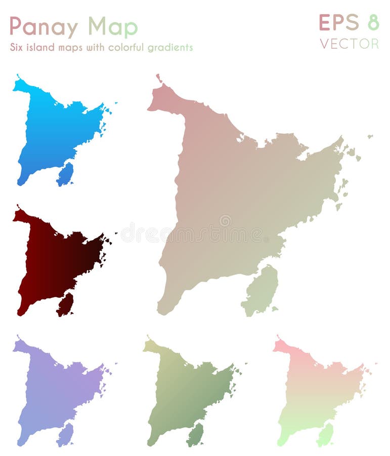 Map of Panay with Beautiful Gradients. Stock Vector - Illustration of ...
