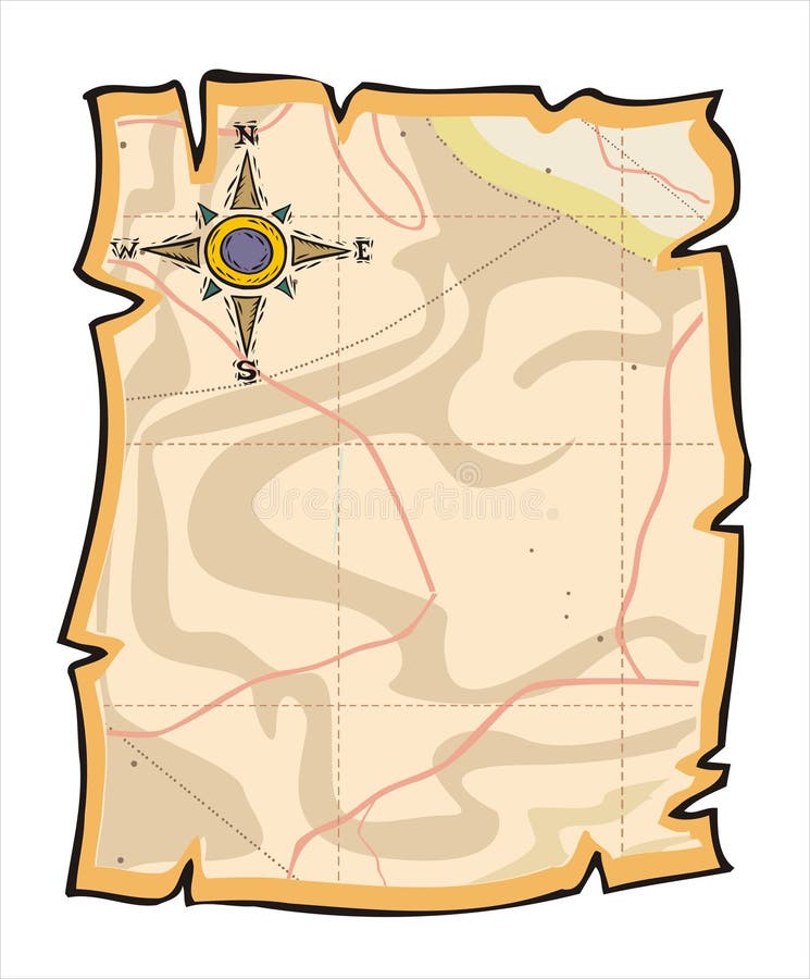 Map paper stock illustration. Illustration of aged, blank - 400184