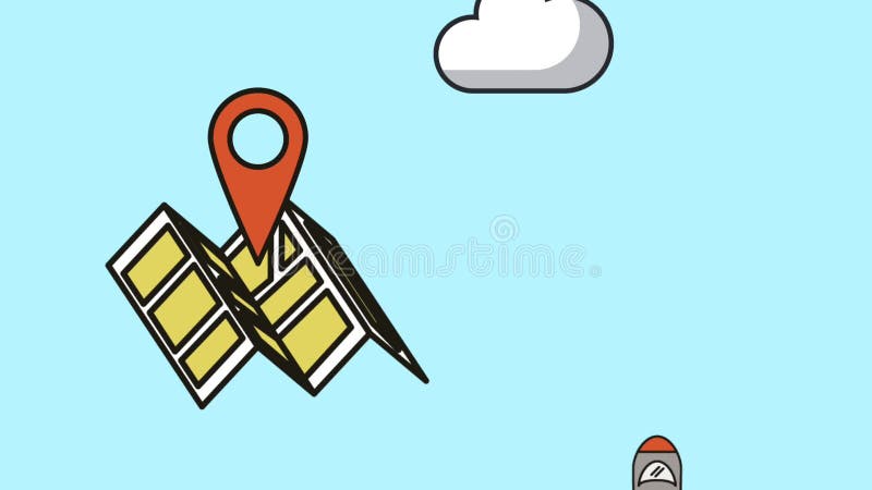 Paper Map Guide on the Beach Animation Stock Video - Video of region ...