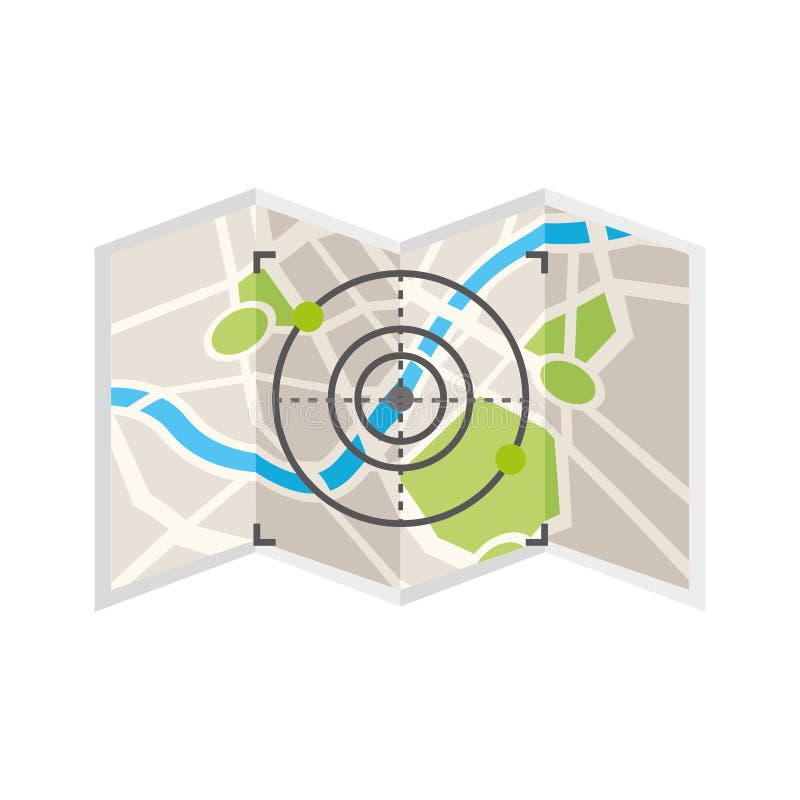 Map paper with target stock vector. Illustration of paper - 95882050