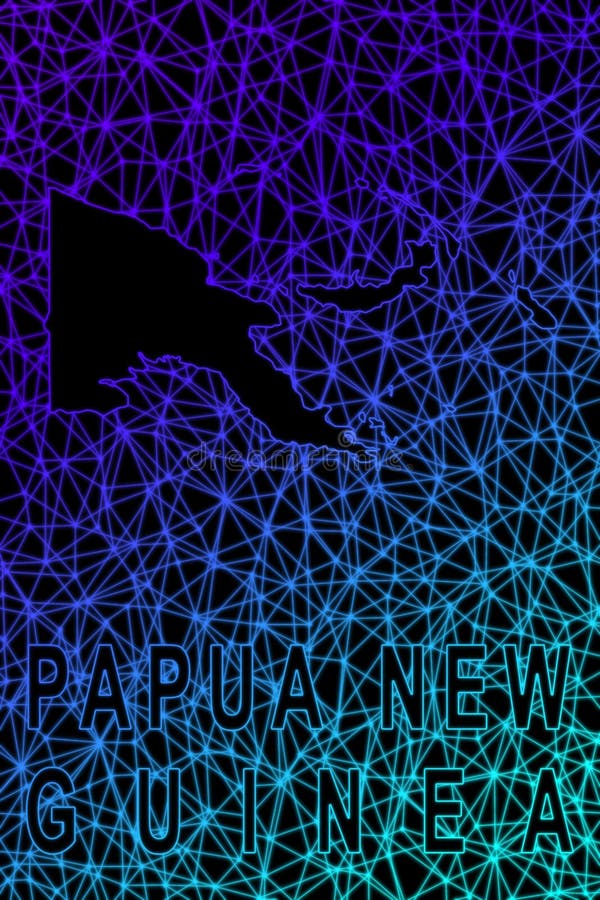 Map of Papua New Guinea, Polygonal Mesh Line Map Stock Illustration ... Map of Papua New Guinea, Polygonal Mesh Line Map Stock Illustration ...